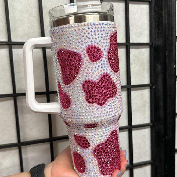 Kitchen | Pink Cow Bedazzled Stanley 4 Ounce Oz Tumblr Cup | Poshmark